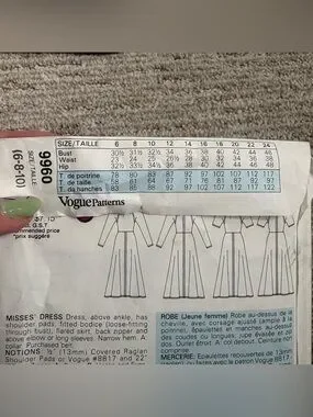 Butterick | Other | Vintage 8s Butterick Very Easy Very Vogue 9960 ...